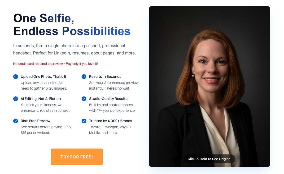AI Professional Headshot Generator - $15 - Instant Results!